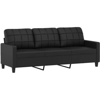 vidaXL 3-Sitzer-Sofa Schwarz 180 cm Kunstleder Vidaxl