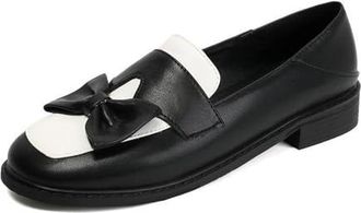 Generic Mocassins confortables &agrave; bout rond pour femme - Chaussures d&eacute;contract&eacute;es &agrave; enfiler pour le travail, le bureau, Noir, 38.5 EU