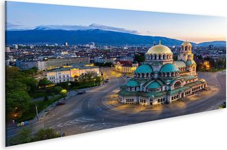 Islandburner Prime Bild auf Leinwand Luftaufnahme der Alexander Newski Kathedrale in Sofia Bulgarien Bilder Wandbilder Poster