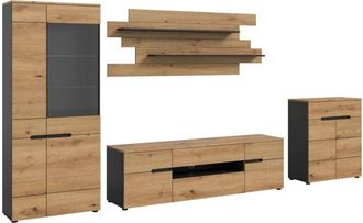 ebuy24 Canu Regal C13 System Eiche Dekor, dunkelgrau