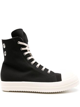 Rick Owens baskets montantes &agrave; bords francs - Noir