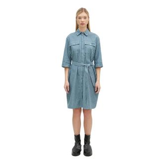 Maison Kitsun&eacute; Robe Chemise &agrave; Double Poche - Femme - Robes - Bleu - Taille: 40 FR