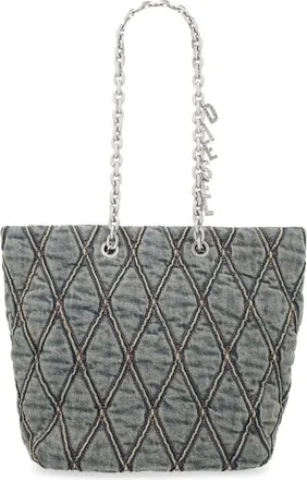 Diesel Womens Shopper Bag Charm-D Denim Cotton Handbags Hand
