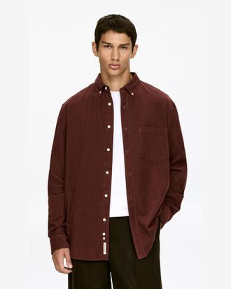 Arket Lockeres Hemd Aus Cord -Braun