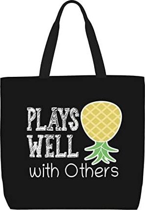 Generic Sac Fourre-Tout LAnanas &Agrave; LEnvers Joue Bien Avec Les Autres Sac Fourre Tout Femme Personnaliser Lavables Sacs &Agrave; Main, Pour Burea, Shopping, Tous Les J