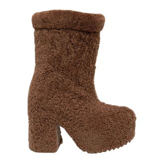 INUIKII Bottes en peau de mouton &agrave; talon - Femme - Chaussures - Brun - Taille: 41 EU