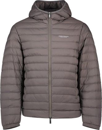 A|X Armani Exchange Mens Essential, Long Sleeve Padded Side Lettering Logo Jacket, Grey, L