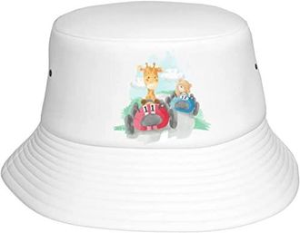 Generic Casual Chapeau de Plage Voitures de Course danimaux Mignons Chapeaux de Soleil de Plage Pliable Bobs Homme pour Vacances Hommes Outdoor