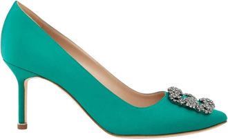 Manolo Blahnik Femme, Chaussures, Vert, Taille: 35 EU Hangisi Pins 7 Cm