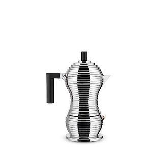 Alessi | Pulcina MDL02/3 B - Cafetière Expresso Design en Fonte dAluminium et PA, 3 Tasses, Noir