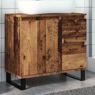 vidaXL Vidaxl - Armoire de lavabo de salle de bain vieux bois 65x33x60 cm