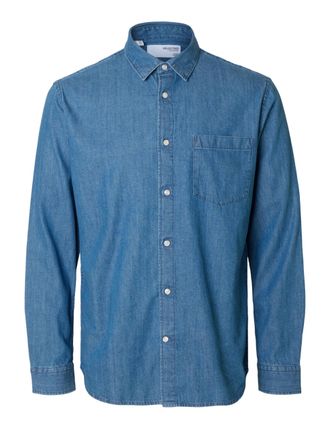 Selected Slhregcarlo Denim Ls Shirt Noos