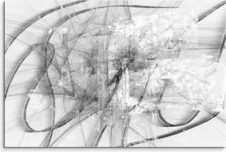 Paul Sinus Art Sinus Art Abstrakt 1438-120x80cm SCHWARZ-Weiss Bilder - Wandbild Kunstdruck in XXL Format - Fertig Aufgespannt - TOP - Leinwand - Wand Bild - Kunst Bi