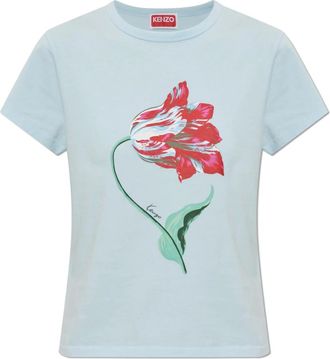 Kenzo Femme, Tops, Bleu, Taille: 38 FR T-shirt Tulip