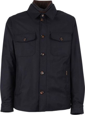 Moorer Dunkelblauer Wollmantel - - Jackets - Herren - Schwarzk - M