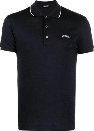 Ermenegildo Zegna polo à manches courtes - Bleu