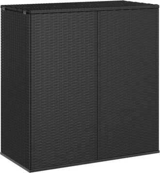 vidaXL Garten-Kissenbox pe Rattan 100x49x103,5 cm Schwarz Vidaxl