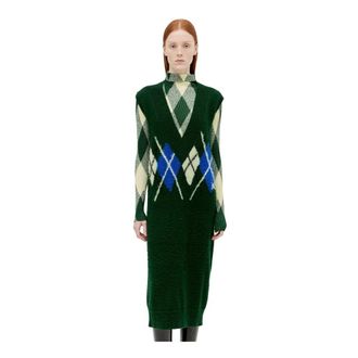 Burberry Argyle Wool Vest Dress - - Dresses - Damen - Gr&uuml;n - S