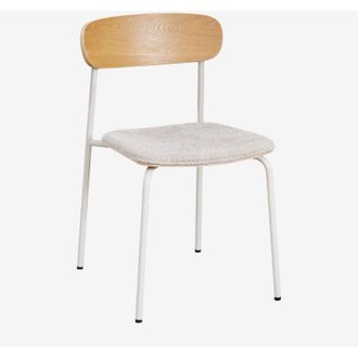 Sklum 2er-Pack stapelbare Esszimmerst&uuml;hle aus Eisen und Holz Wilpier Beige Tapioca - Sklum