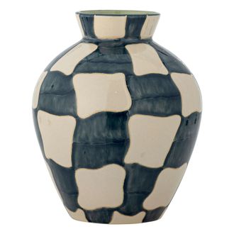 Bloomingville Vase Check en gr&egrave;s Bloomingville