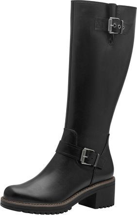 Marco Tozzi Damen Hohe Stiefel mit Absatz Vegan mit Reißverschluss, Schwarz (Black), 40 EU