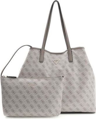 Guess sac &agrave; &eacute;paule sac shopper Eco Victtoria Large 2 In 1 Tote Dark Taupe Logo