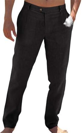 Generic Pantalon de sport long pour homme - &Eacute;t&eacute; fin - Pantalon de loisirs pour homme - Couleur unie - Pantalon long ample - Pantalon de jogging tendance - Cou