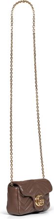 Gucci GG Marmont Lambskin Leather Shoulder Bag - Brown