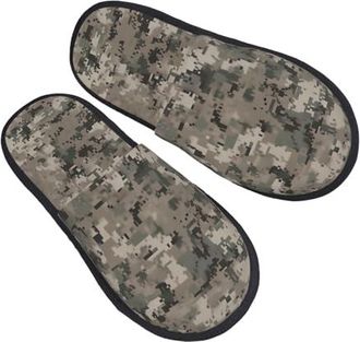Generic Slippers Camouflage Numérique De LArmée Avec Semelle Caoutchouc Pantoufles Doux Pantoufles En Coton Pour Chambre Hôtels DIntérieur L