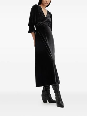 AllSaints robe mi-longue plissée Ani - Noir