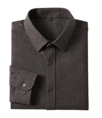 Generic Chemise bross&eacute;e en m&eacute;lange de laine for hommes - Chemise d&eacute;contract&eacute;e &agrave; manches longues douce for lautomne et lhiver, confort professionnel chaleureux