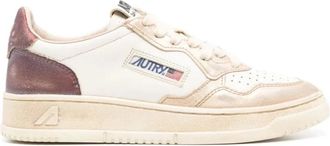 Autry Femme, Chaussures, Rose, Taille: 39 EU Low Top Leather Baskets