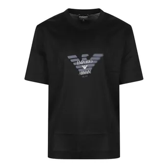 Emporio Armani Homme, Tops, Noir, Taille: L T-shirt imprim&eacute; logo aigle graffiti