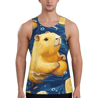 Generic D&eacute;bardeur respirant &agrave; s&eacute;chage rapide sans manches pour homme pour entra&icirc;nement &agrave; la plage S &agrave; 4XL, Adorable Capybara 4, 4XL