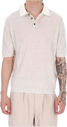 Eleventy Homme, Tops, Beige, Taille: L Polo doppio colletto