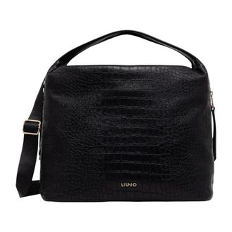 Liu Jo Grand sac cabas effet croco - Femme - Sacs - Noir - Taille: ONE Size