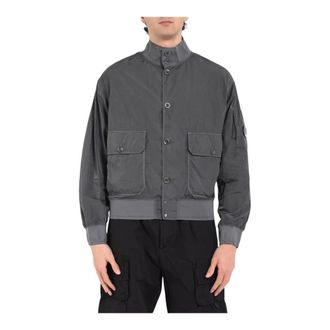 C.P. Company Chrome-R Jacke mit geripptem Kragen - - Jackets - Herren - Grau - M