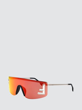 Fendi Lunettes de soleil masque en m&eacute;tal avec monogramme FF