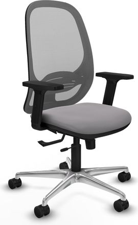 Piqueras y Crespo Computerstuhl mit 2D-Armen, h&ouml;henverstellbare Lendenwirbelst&uuml;tze, ausgestattet mit Syncro/Traslack und Schneideschaum, Grau/Grau