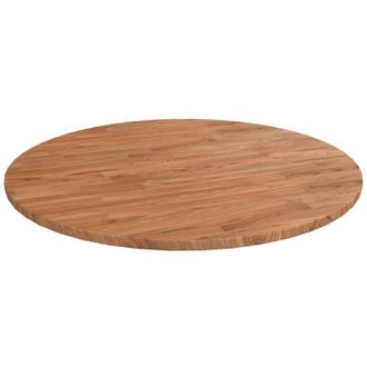vidaXL Dessus de table rond Marron clair Ø80x1,5 cm Bois chêne traité Vidaxl
