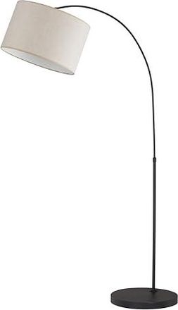 Fischer & Honsel Stehleuchte, Teramo | sandschwarz| Stoffschirm sandfarben Leinen | A: 110 cm| Horizontal verstellbar von 170 cm bis 200 cm| mit Fußschalter| 3x E27 ma