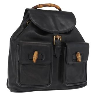 Gucci Pre-owned Lederrucksack - - Pre-owned - Damen - Schwarzk - ONE SIZE