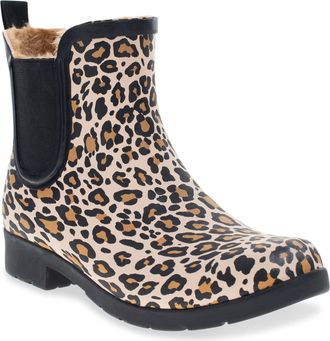 Chooka Damen Wasserdichter Chelsea-Stiefel aus Plüsch Gummistiefel, Hellbraun, 40 EU