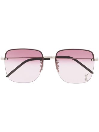 Saint Laurent Eyewear lunettes de soleil &agrave; monture carr&eacute;e - Argent