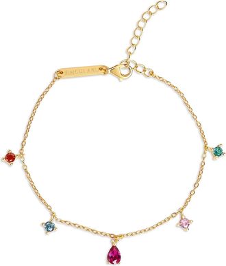 Singularu Cascade Colors Armband. Sterlingsilber mit 18 Kt Vergoldeter Beschichtung und Zirkonia. Schmuck für Damen