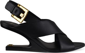 Balmain Anthem No Wedge-Sandalen Schwarz