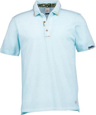 Bob Herren Polo-Shirt blau Baumwoll-Piqué