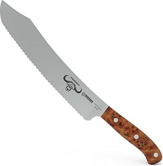 GIESSER seit 1776 - Made in Germany - Brotmesser 25 cm Tree of Life, PremiumCut Wave No 1, Wellenschliff, Thuja, holzgriff, rostfrei, deutsches Grillmesser sc