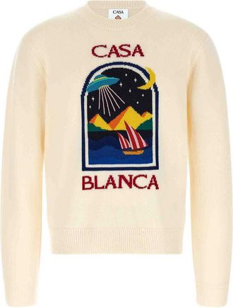 Casablanca Pull Col Rond - Blanc