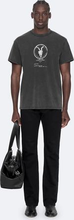 AllSaints Tier-Hale Kurzarmshirt mit Rundhalsausschnitt in verwaschenem Schwarz